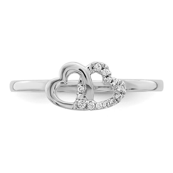 Kazi Luxury | Jewelry | Kazi Luxury 4k White Gold Diamond Double Heart Ring | Poshmark